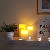 Set of 3 Real Wax Battery Operated Flameless LED Candles with Timer by ...