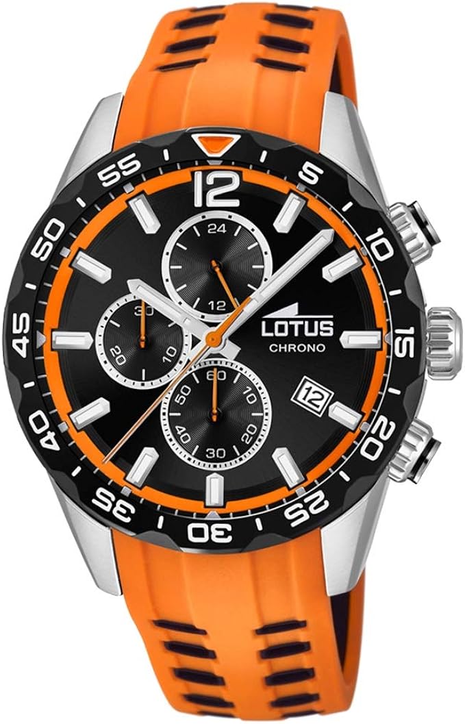 Lotus Mens Chronograph Quartz Watch with Silicone Strap 18590/1: Amazon ...