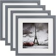 Amazon.com - Egofine 11x11 Grey Picture Frames 4 Pack Display Pictures 4x4/8x8 with Mat or 11x11 ...