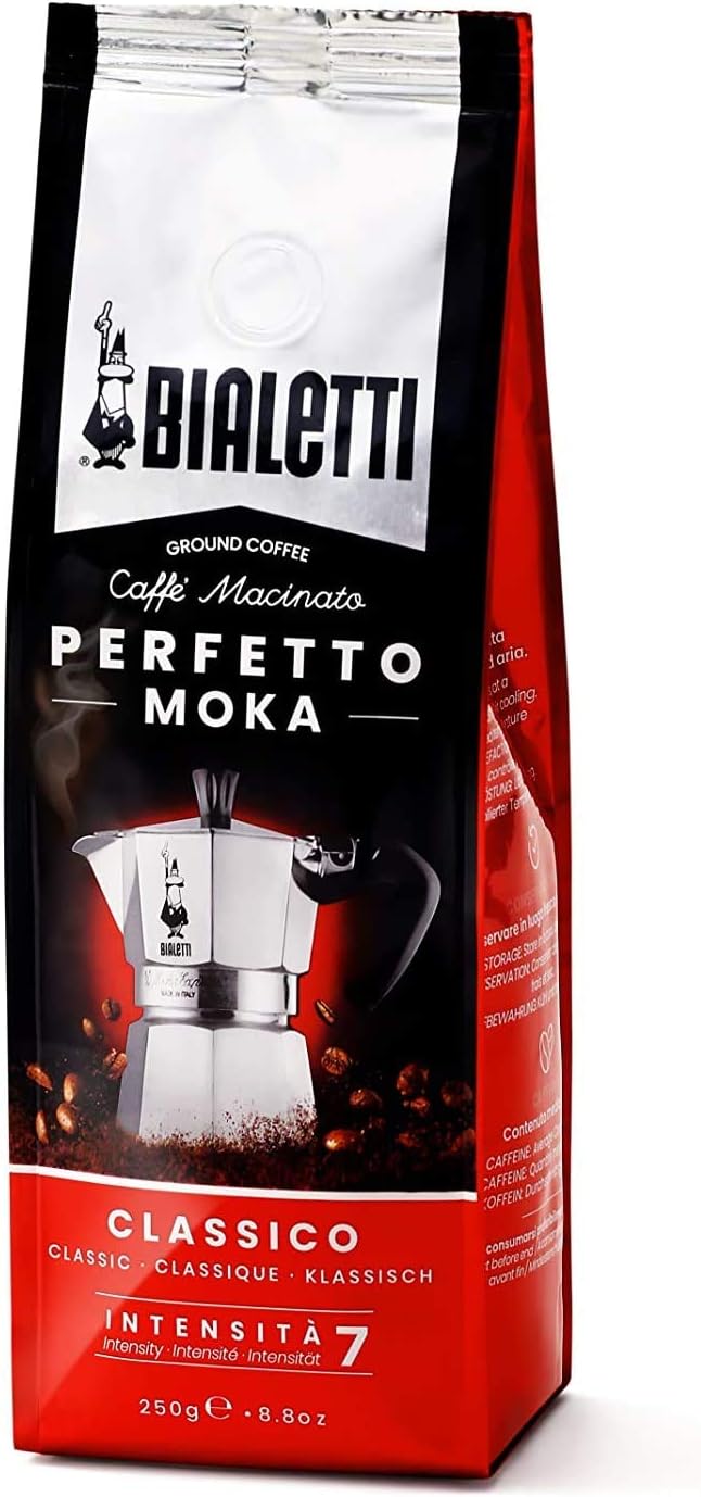 Bialetti Perfetto Moka Café Moulu Classico (Classic) Torréfaction Media ...