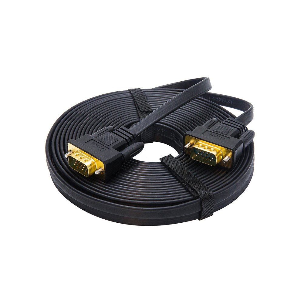 DTECH Ultra Thin Flat Type VGA Cable 8m Standard 15 Pin Male to Male ...