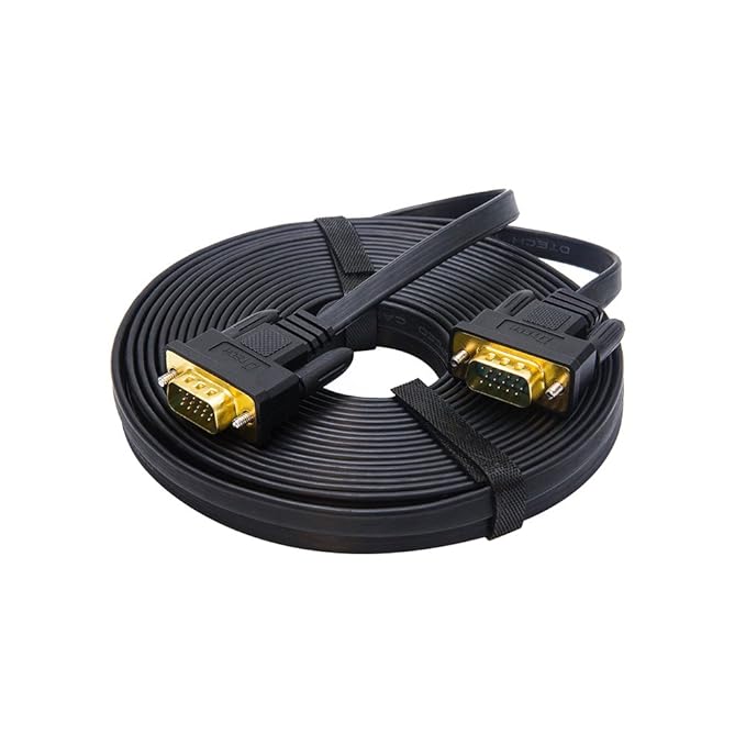 DTECH Ultra Thin Flat Type VGA Cable 8m Standard 15 Pin Male to Male ...