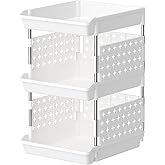 Amazon.com: Lifewit Plastic Stackable Storage Baskets, 4 Tier Stacking ...