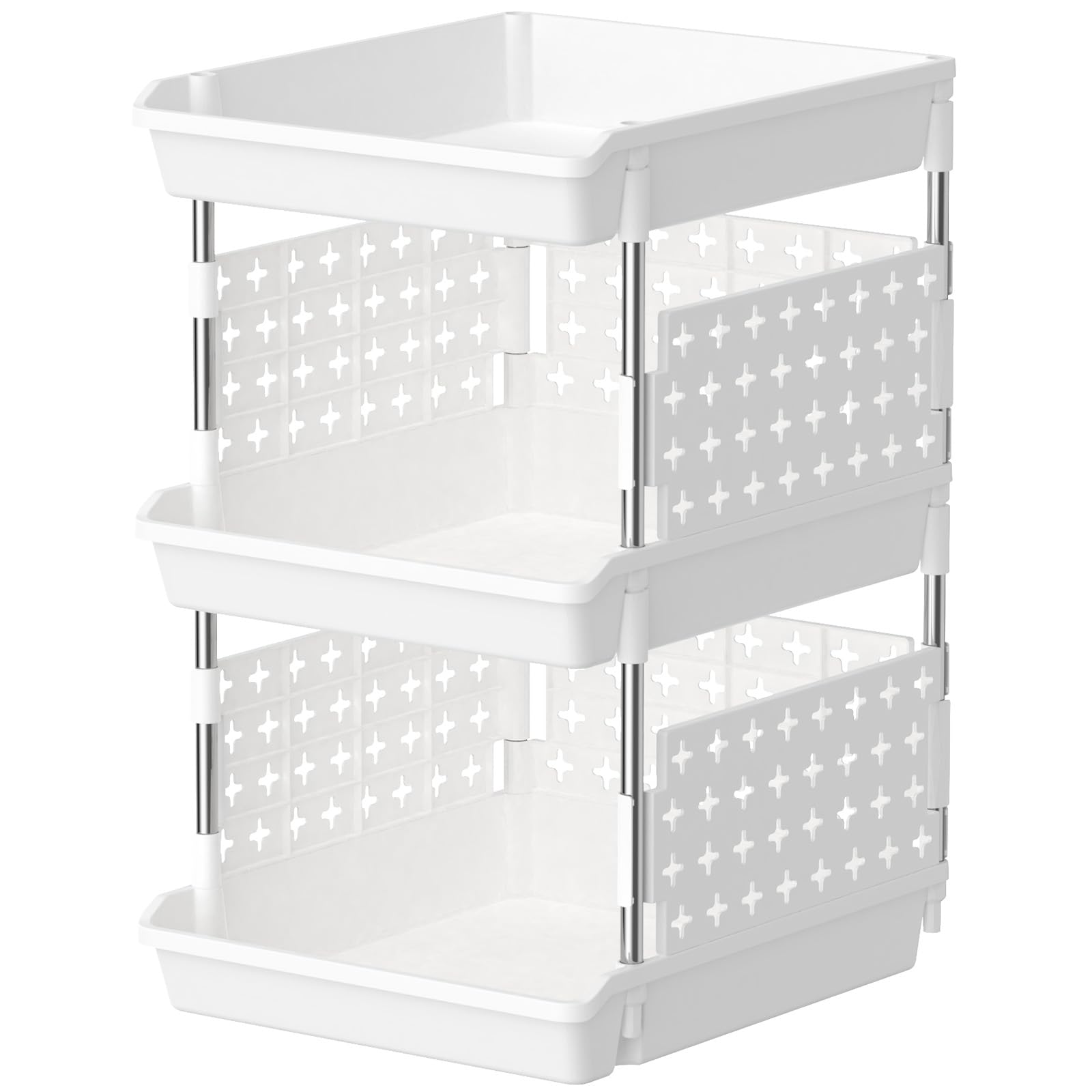 Mua Lifewit Plastic Stackable Storage Baskets, 3 Tier Stacking Bins for ...