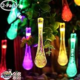 Icicle Super Bright Solar Christmas Lights, 33ft 100 LED Waterproof ...