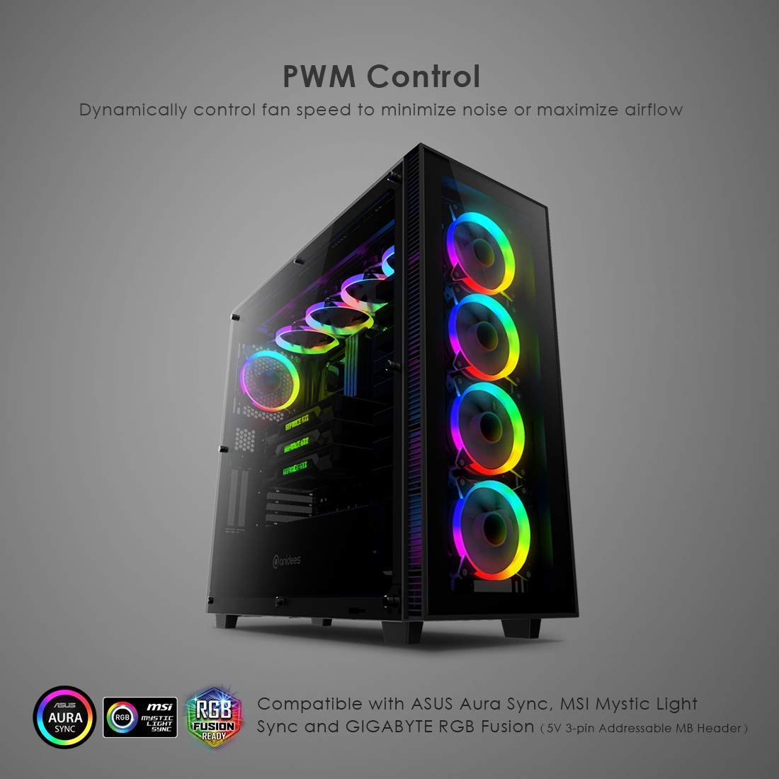 Mua anidees AI Crystal XL RGB V3 Full Tower Tempered Glass PC Case ...