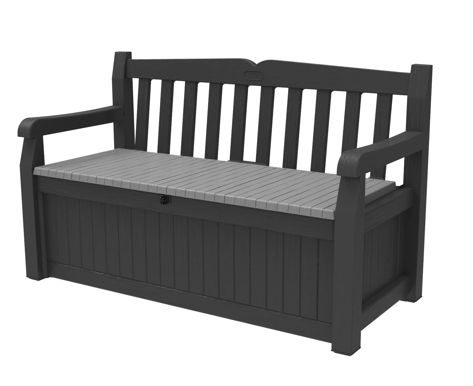 Keter Solana 70 Gallon Storage Bench Deck Box for Patio Furniture ...