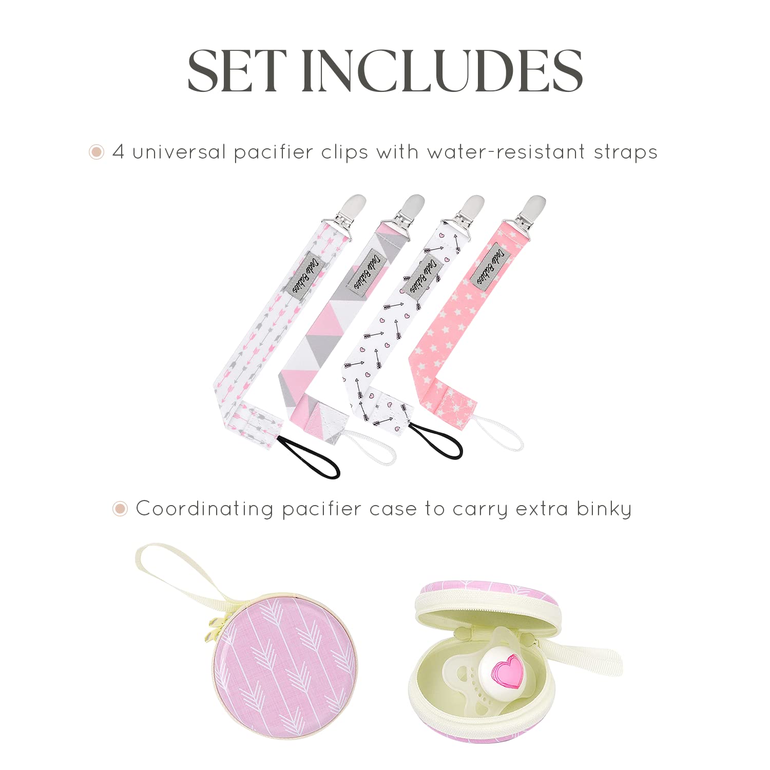 Mua Dodo Babies Pacifier Clip Set - Four Clips Plus Binky Case ...