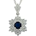 Amazon.com: RIZILIA BLOSSOM Pendant with 18" Chain & Round Cut CZ ...