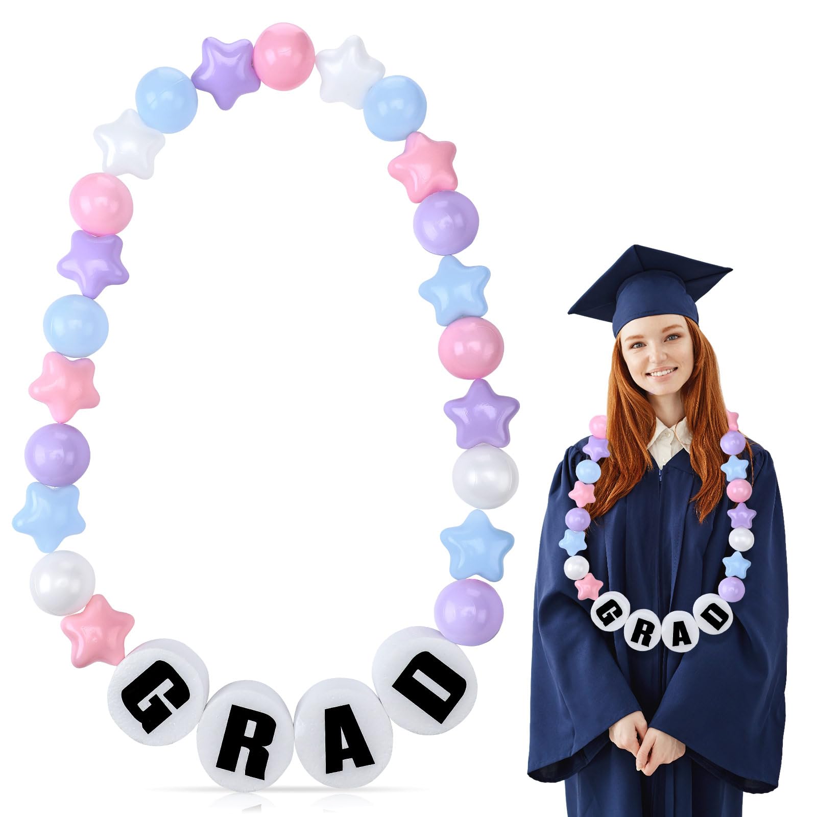 RoundFunny Pastel Graduation Leis 2025 Giant Friendship Bracelet ...