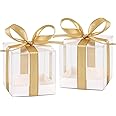 Amazon.com: Hxezoc 50 Pack Favor Boxes 2x2x2 Inches Clear Candy Treat ...