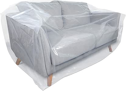 Amazon.com : HOMEIDEAS 4 Mil Extra Thick Plastic Sofa Cover for Moving ...