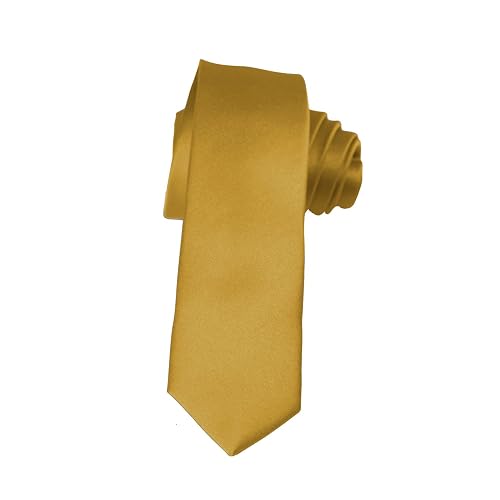 K. Alexander Skinny Honey Gold Tie 2 Inch Solid Mens Tie Satin in Oman ...