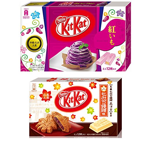 Buy Japanese Kit Kat Hiroshima Momiji Manju Aji (le Buns) & Beni Imo ...