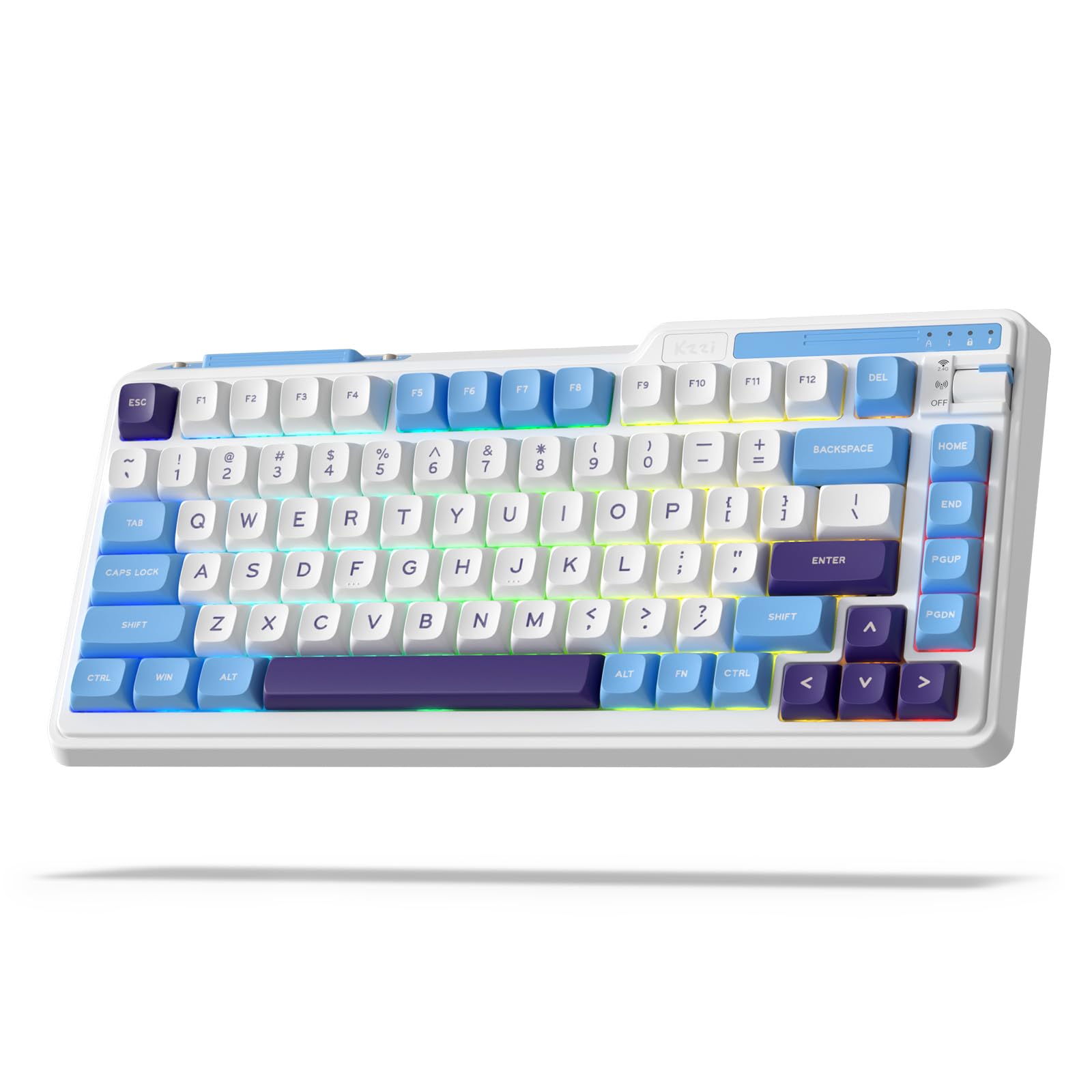 KZZI K75 Lite Wireless Mechanical Keyboard, 75% Gasket Mount RGB Gaming ...