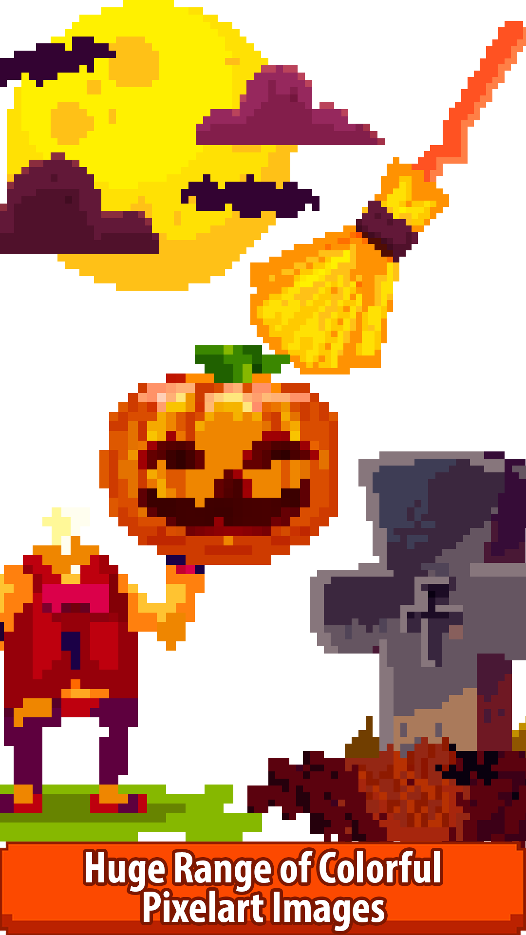Halloween Pixel Art Color By Number - Sandbox Coloring Book:Amazon.in ...