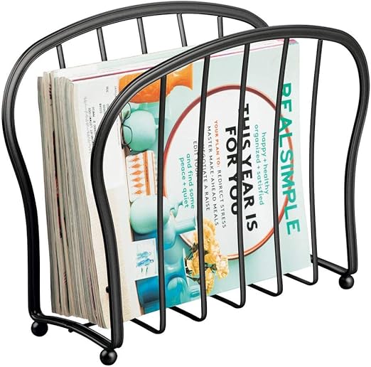 mDesign Decorative Newspaper Holder for Periodicals, Books or Tablets ...