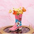 Amazon.com: Flehvour Pink Resin Cowboy Boot Vase, 6x5.5x2.25 inches, Vintage, Drainage Hole ...