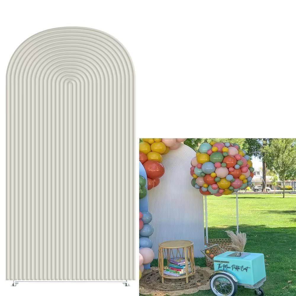 Beige Ripples Pattern Arch Backdrop Cover for Birthday Party Wedding ...