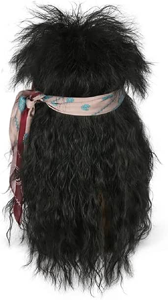 Amazon.com: YYHR Rock Wigs For Men Long Curly Black 80S Rock Style Wigs ...