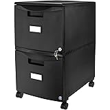 Amazon.com : Storex Plastic Two-Drawer File Cabinet – Locking Document ...