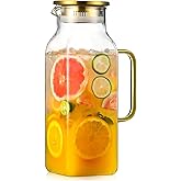 Amazon.com: 2 Quart (2 Liter 68 oz) Square Glass Pitcher with Lid and ...