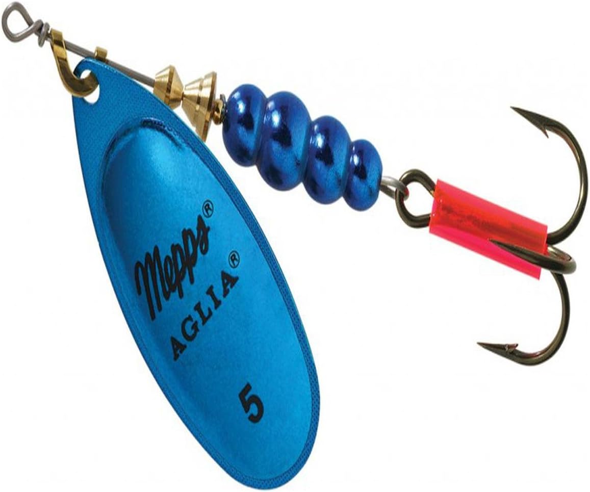 Mepps Aglia Plain Treble Fishing Lure, Blue Platinum 1/2 Oz - B5 BLP ...