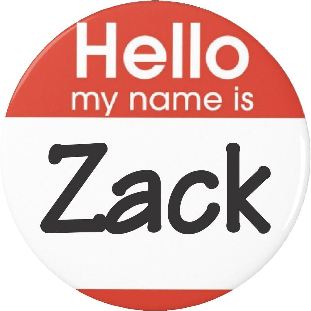Amazon.com: Hello my name is Zack 2.25" Keychain: Clothing