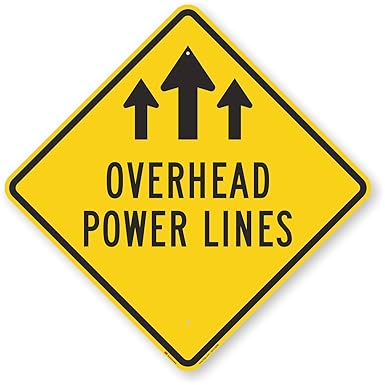 SmartSign "Overhead Power Lines" Sign | 30" x 30" 3M High Intensity ...