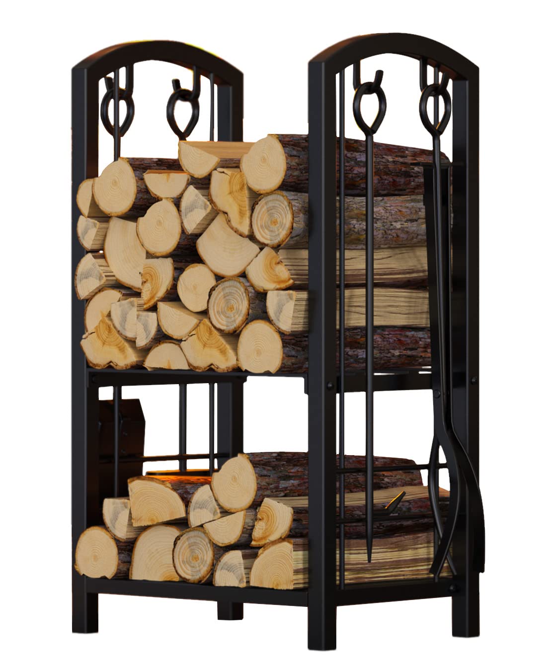 Fire Beauty Fireplace Firewood Log Rack 5-Piece Storage Logs Holder ...