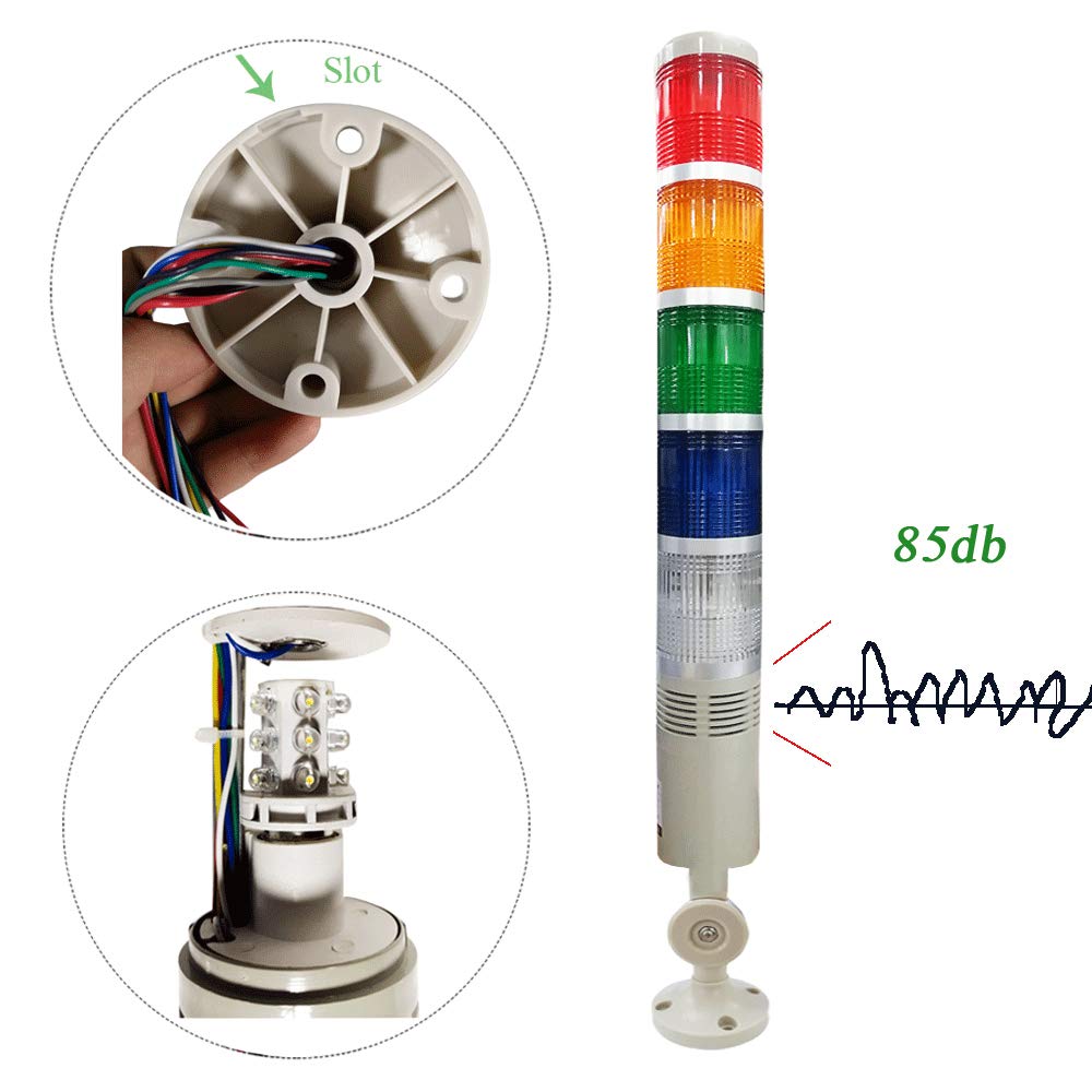 YJINGRUI LED Industrial Signal Tower Light Safety Stack Alarm Warning Lamp Multilayer Rod Type ...