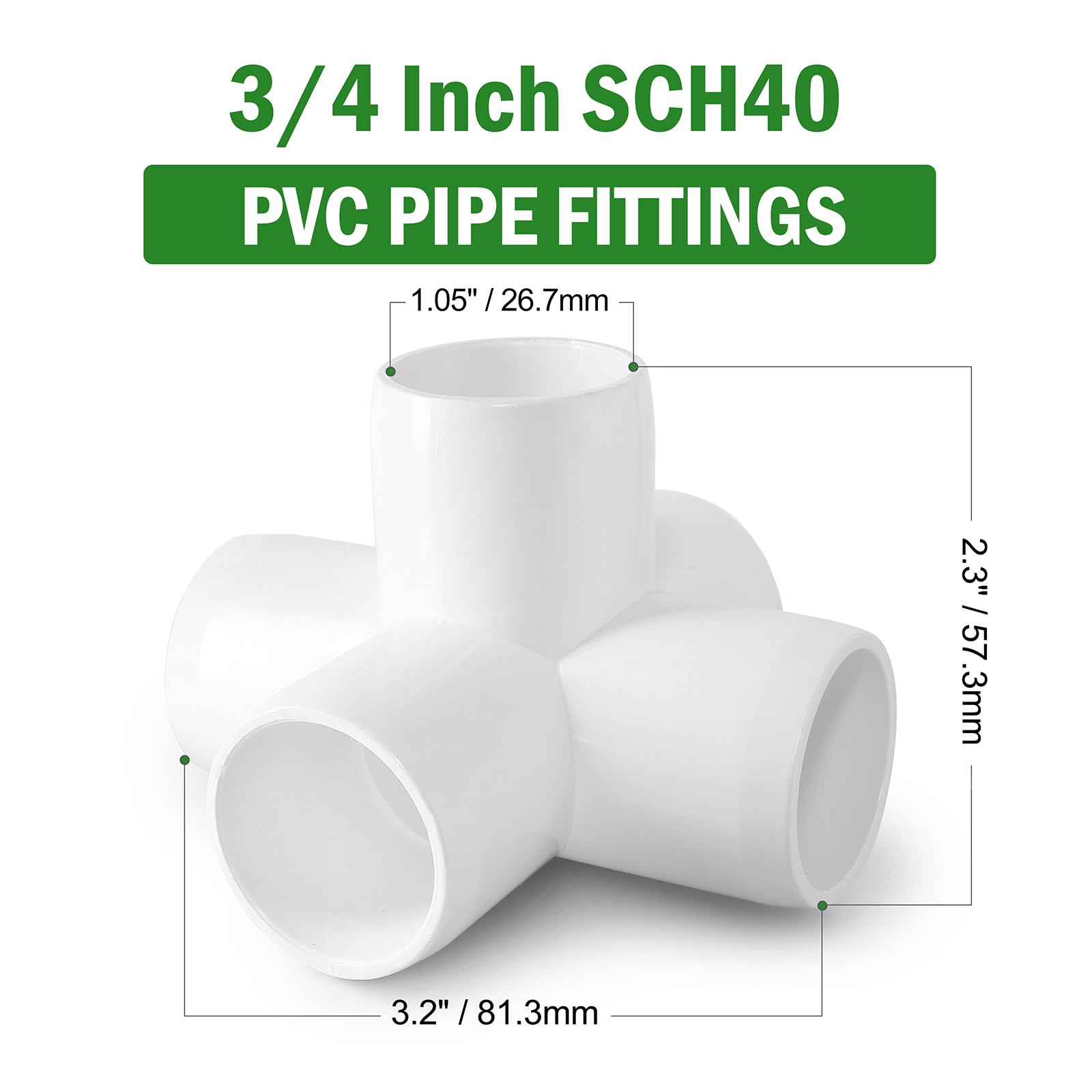 Mua 5 Way PVC Pipe Fittings 3/4 Inch, Zernmiarder White PVC Elbow ...