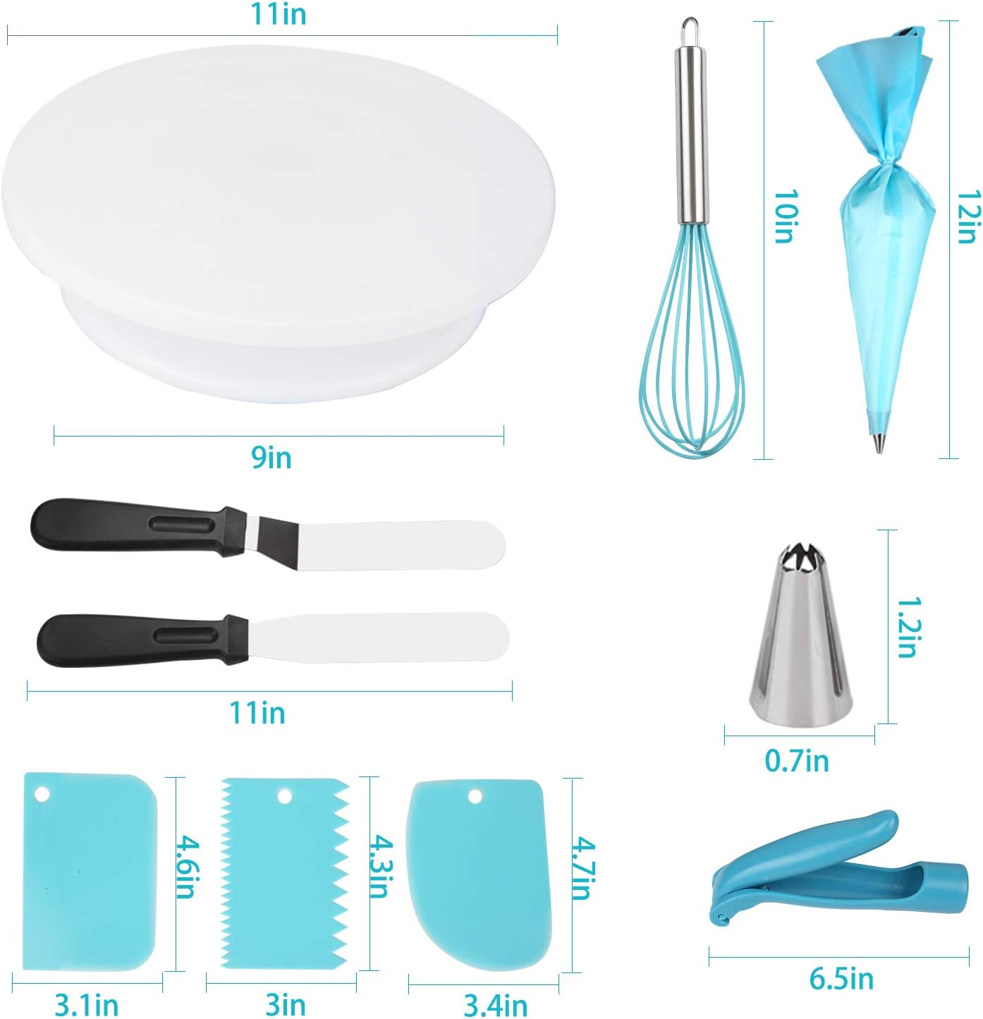 Cake Decorating Equipment, Mlryh 220 PCS Baking Kit with Cake Rotating ...