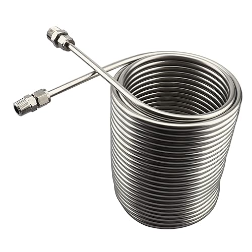 Stainless Steel Immersion Wort Chiller 1/2 & 3/8 Port & Spiral Tube ...