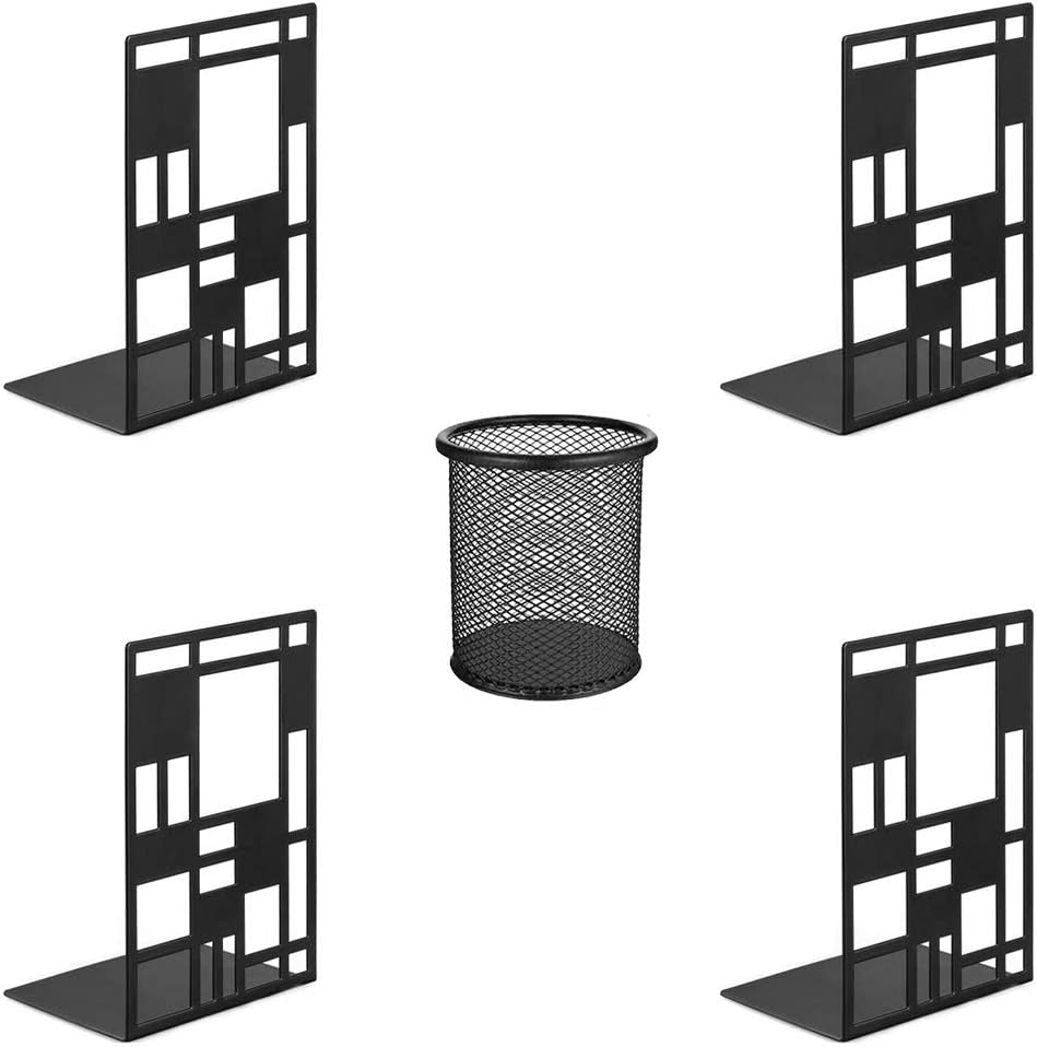 Desk Metal Book Ends,Bookends Heavy Duty,Book Stopper,Book End Holder ...