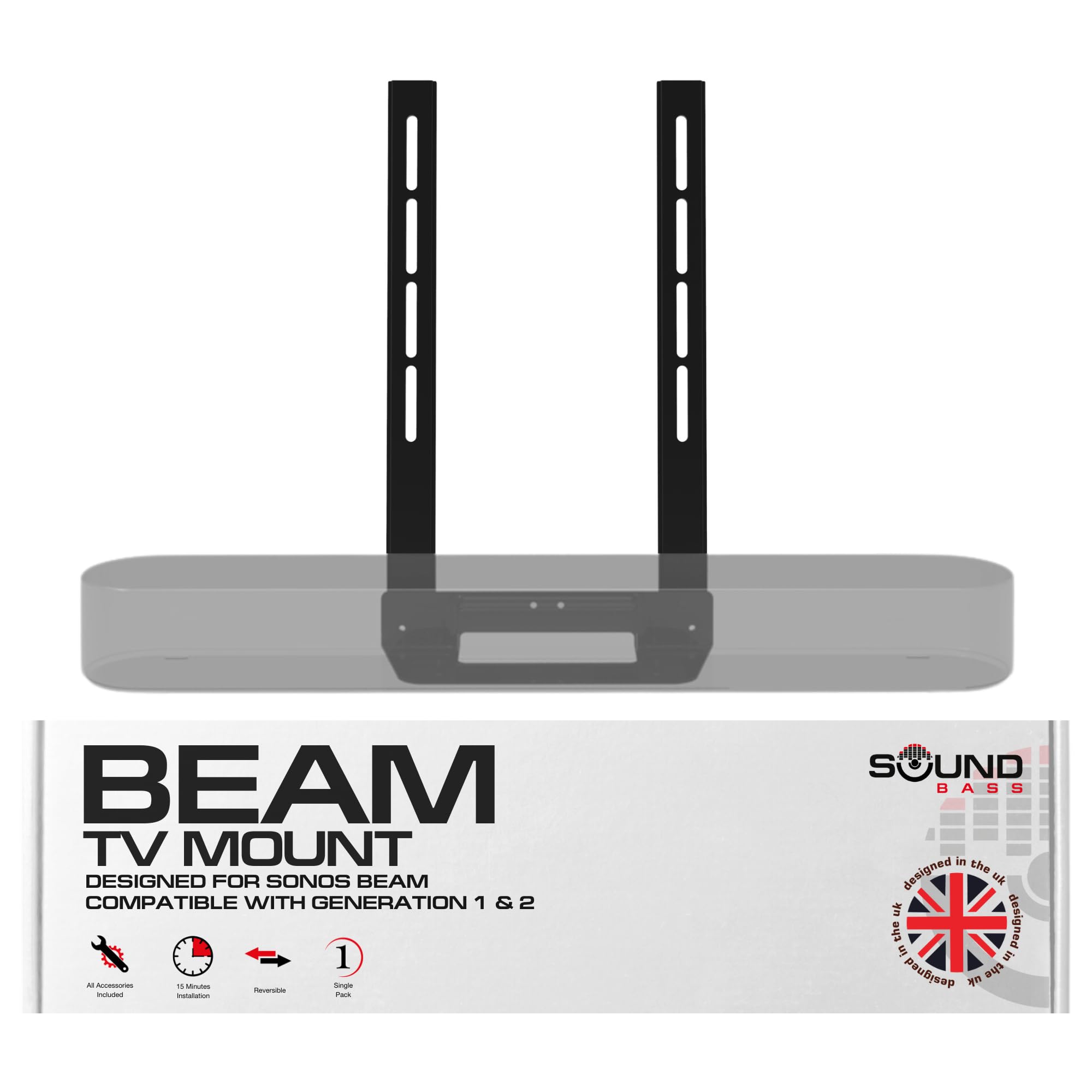 Soundbass Beam TV Mount, Compatible with Generation 1 & 2 Sonos Beam Mounting Bracket for TV ...