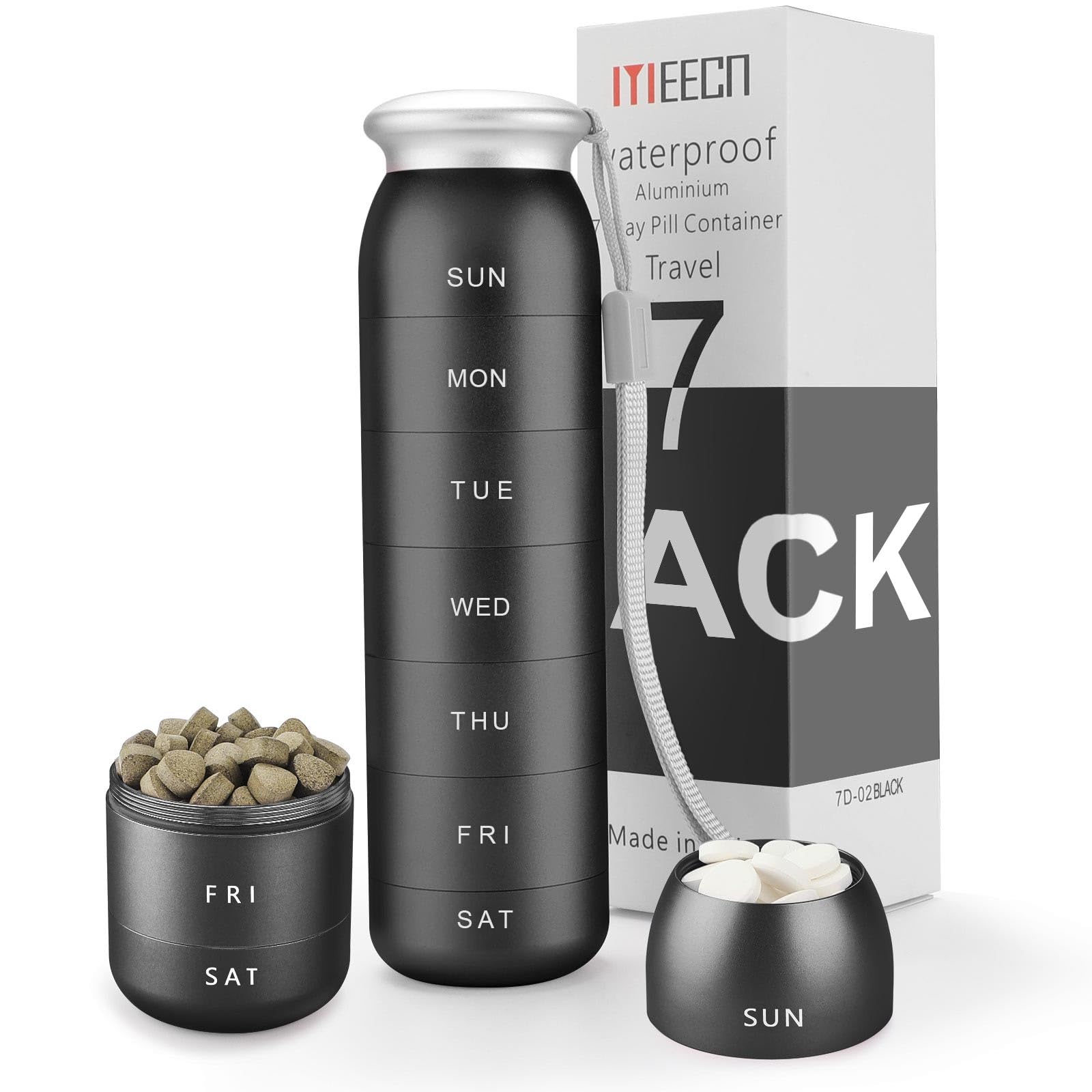 MEECN Weekly Pill Organizer, Portable Travel 7 Day, Waterproof ...