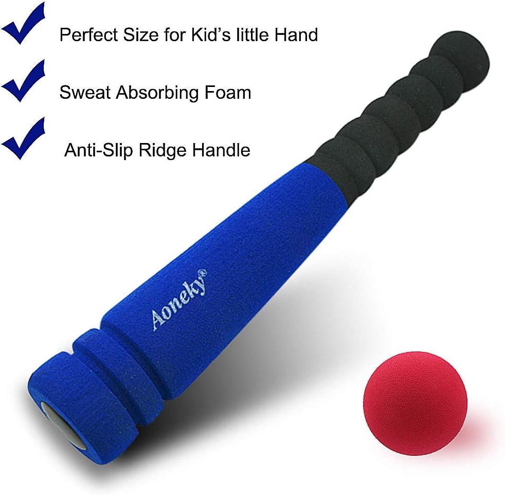 Aoneky Mini Foam Baseball Bat Set – Safe Soft Tball Kits with Foam ...