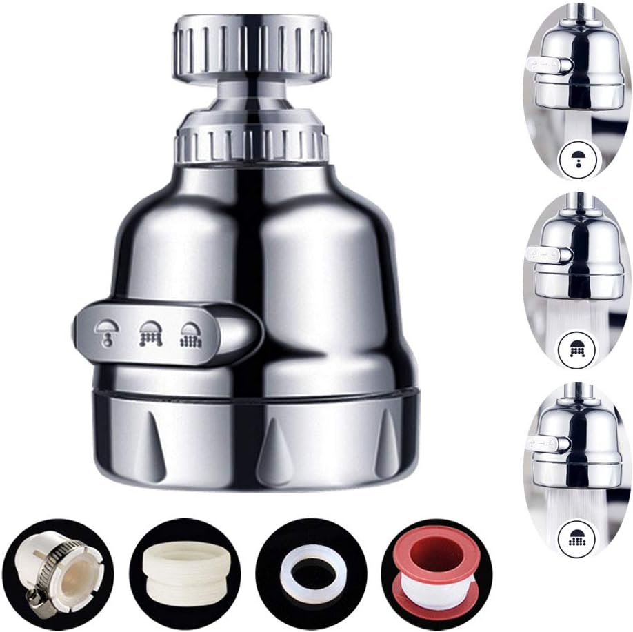 Nsiwem Tap Spray Nozzle Faucet Aerator 360 Swivel Splash-Proof Faucet ...