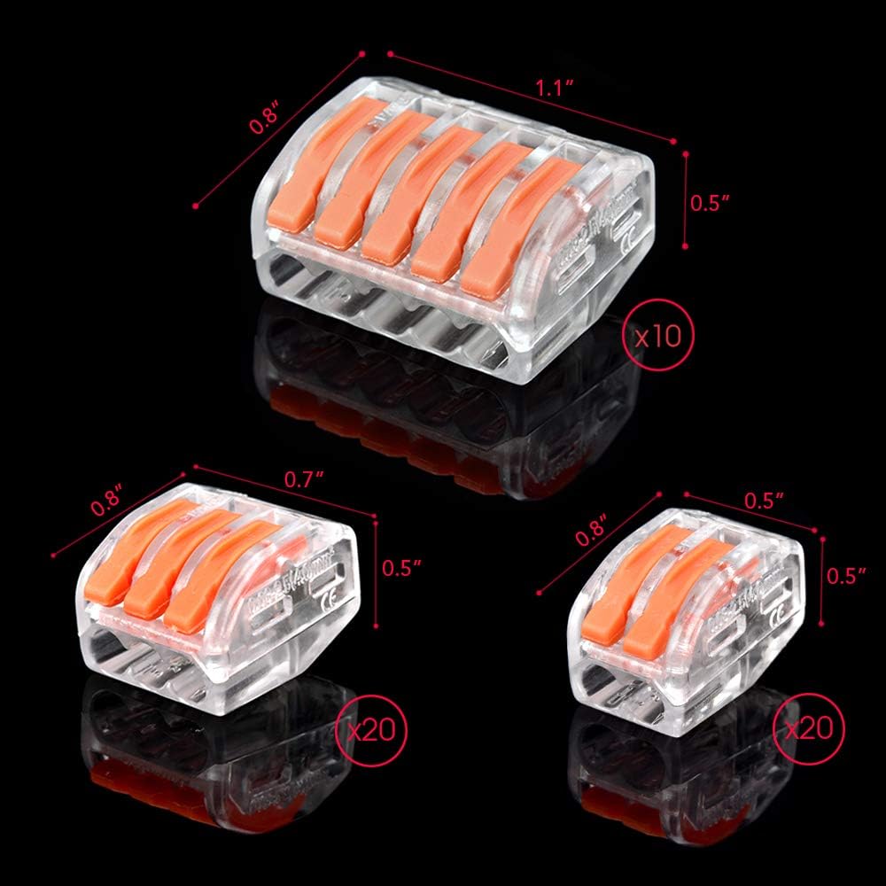 Lolypot Wire Connectors Lever Nut Connector 50 Pack Assortment ...