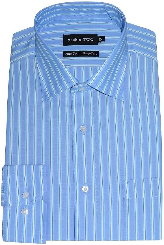 Double Two Pure Cotton Easy Care Striped Formal Shirt(3654) in Collar ...