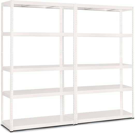 Pack of 2 STORALEX® Metal Office/Utility Room Shelving Units - 1800mm ...