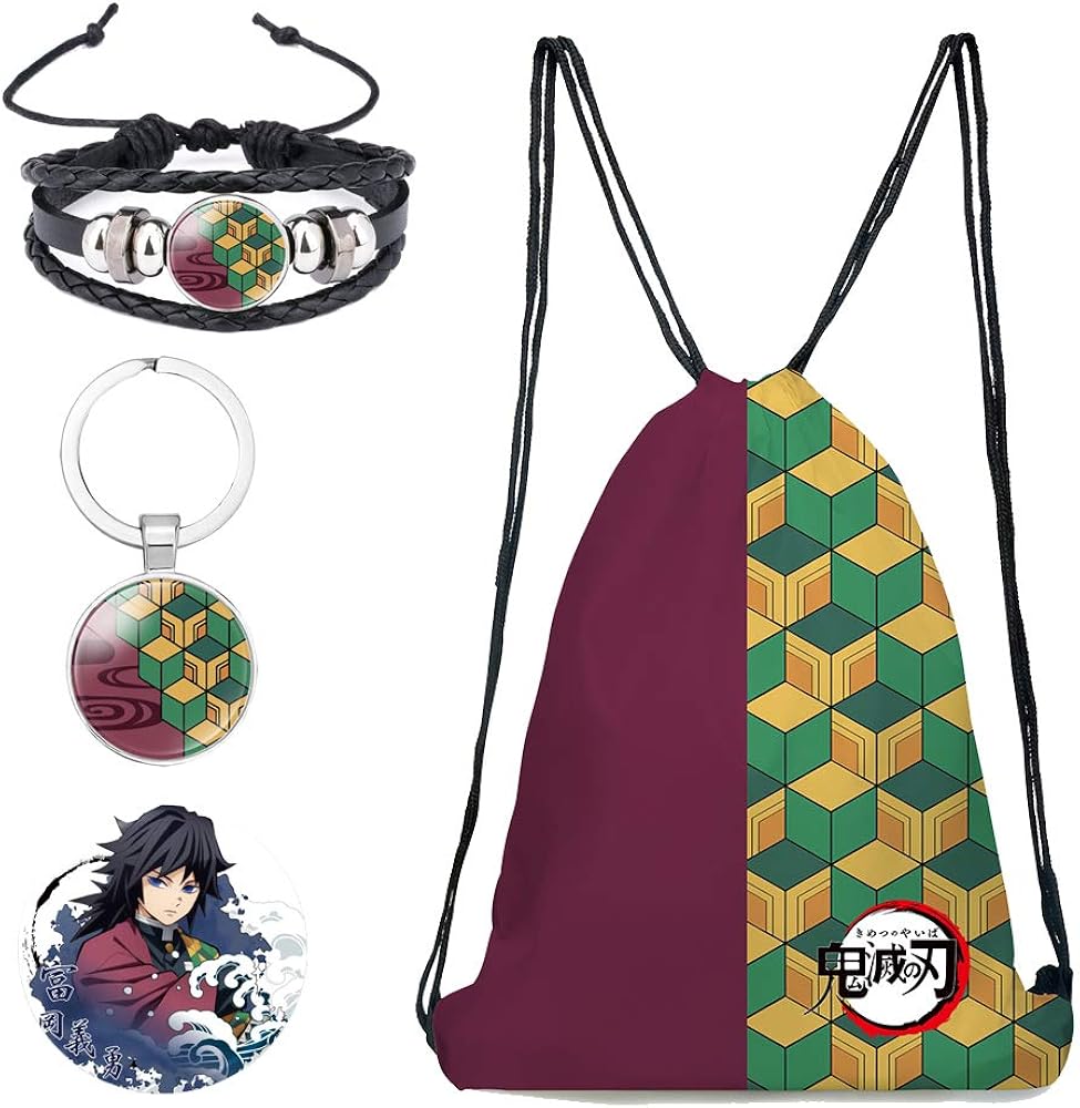 Demon Slayer Drawstring Bag Gift Set: Demon Slayer Kimetsu No Yaiba ...