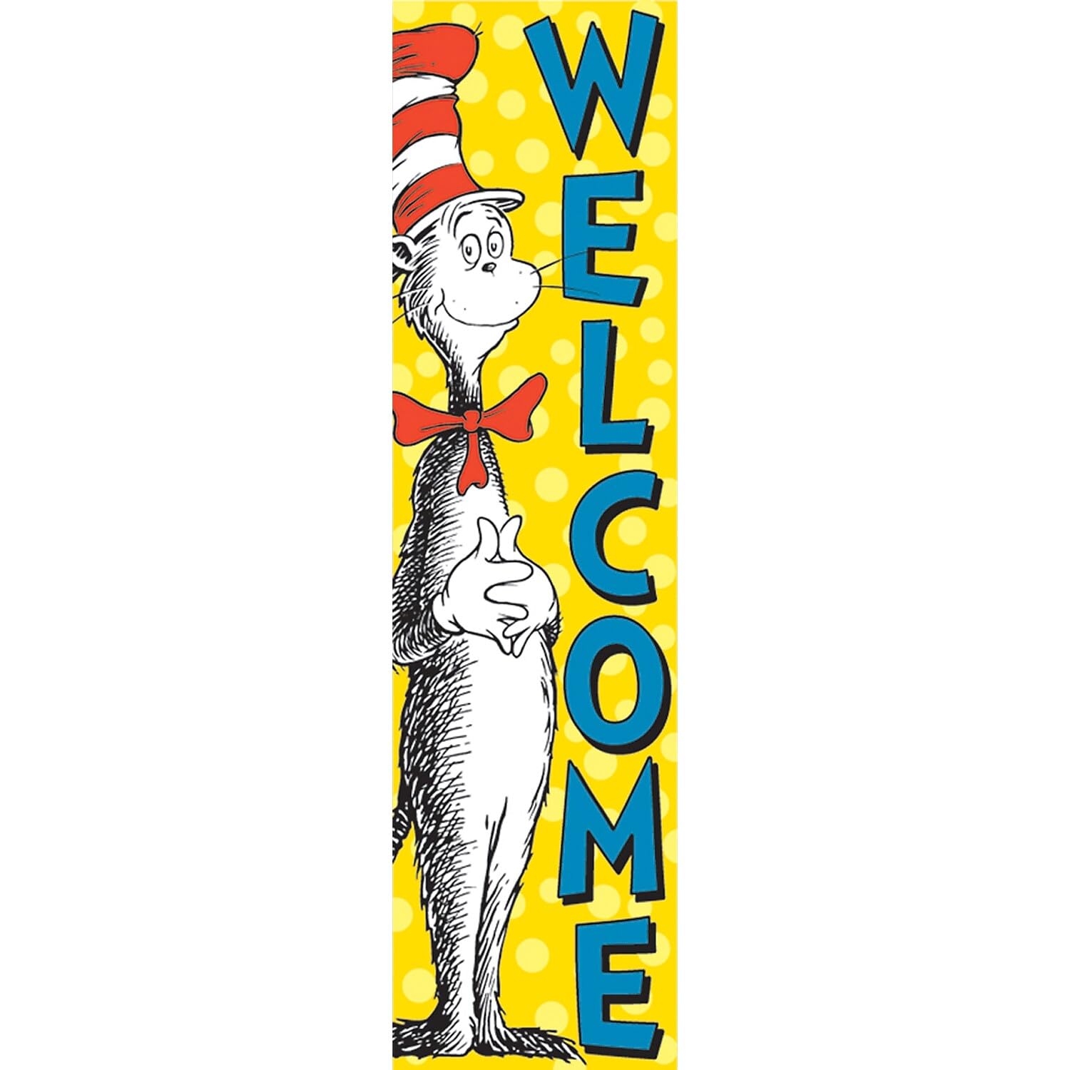 Eureka Dr. Seuss Vertical Classroom Banner, Cat in The Hat Welcome, 4 ...