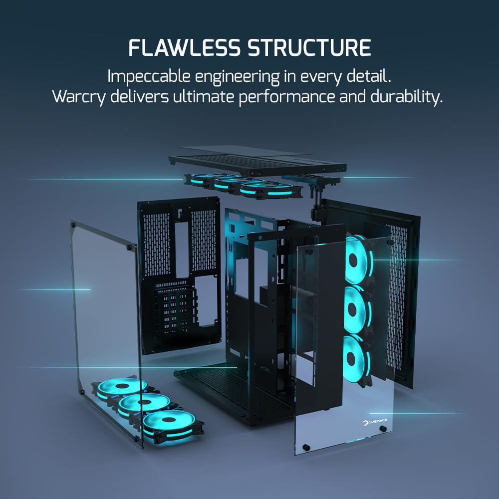 Mua GamePower Warcry ATX Mid-Tower Gaming PC Case with Tempered Glass ...