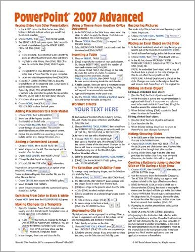 Microsoft PowerPoint 2007 Advanced Quick Reference Guide (Cheat Sheet ...