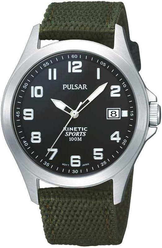 Pulsar Kinetic Gents Military PAR163X1: Amazon.co.uk: Watches