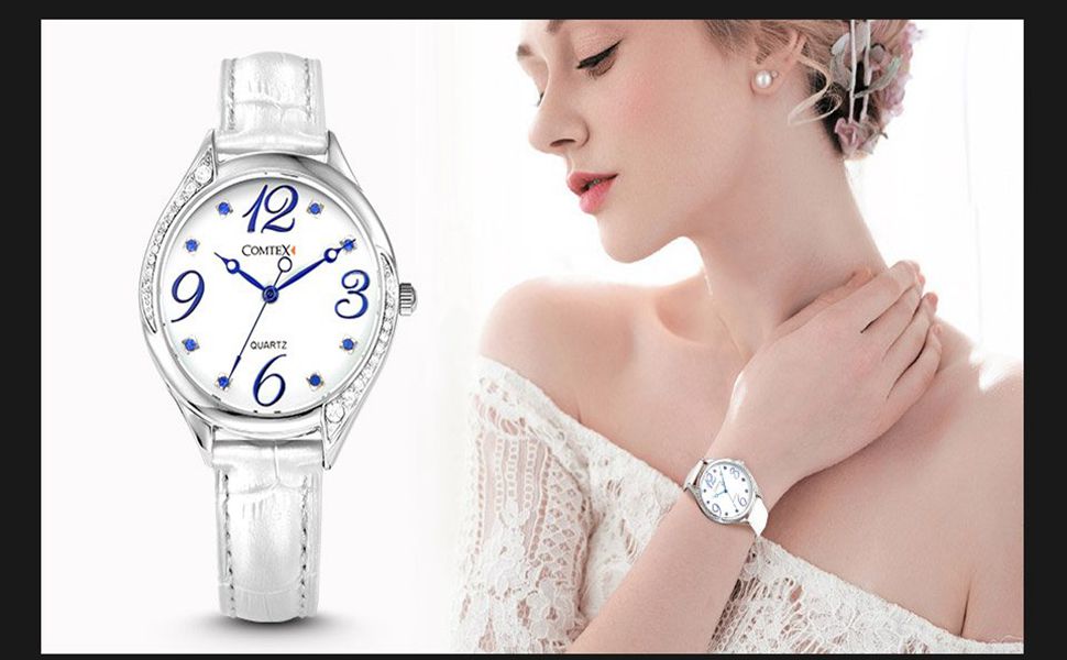 Watch COMTEX Women's Analog Quartz Easy Read Big Watch Large Number ...