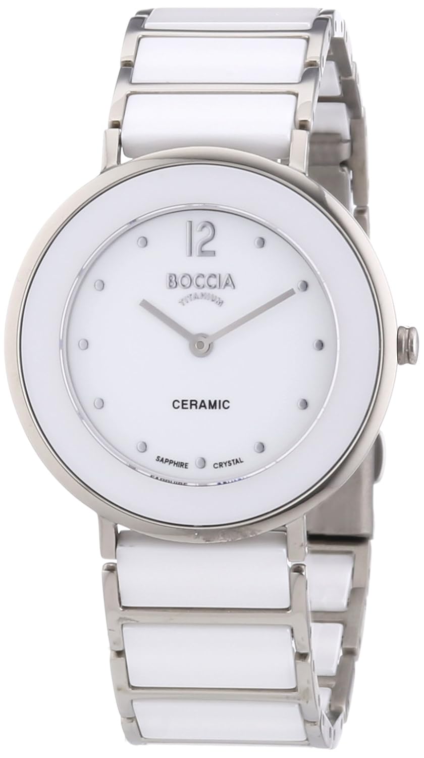 Boccia Women's Quartz Watch with White Dial Analogue Display and White ...