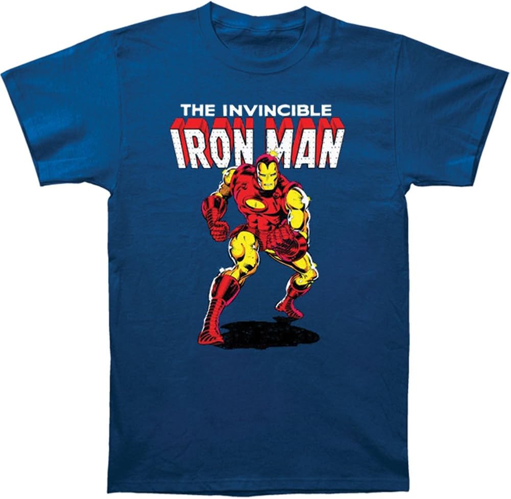 Amazon.com: Iron Man Royal Blue Invincible T-Shirt: Clothing